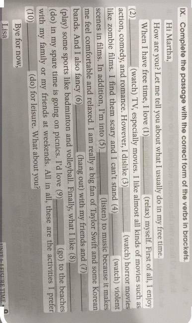 IX. Complete the passage with the correct | StudyX