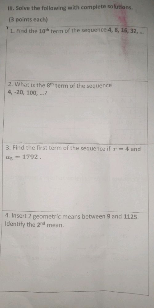 1. Find the 10th term of the sequence 4, 8, | StudyX
