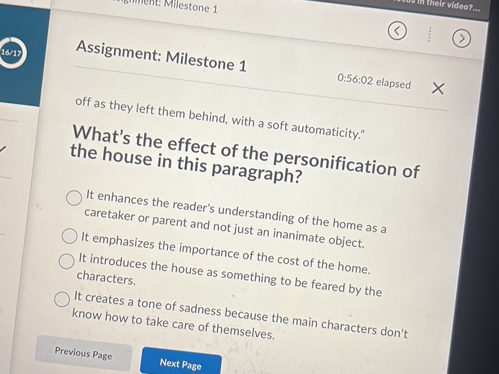 What's the effect of the personification of | StudyX