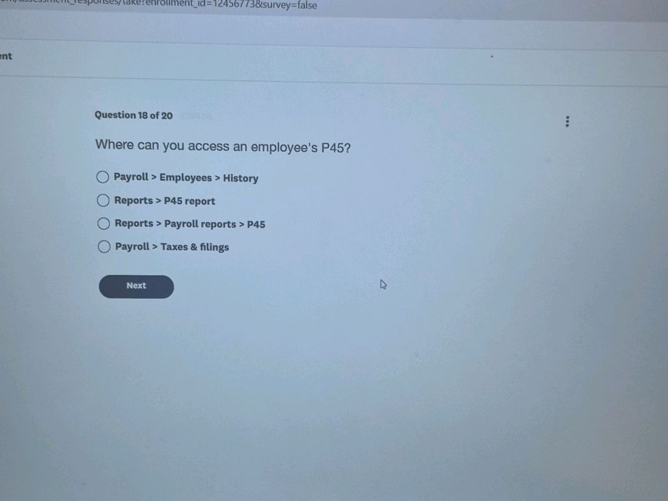 Where can you access an employee's P45? | StudyX