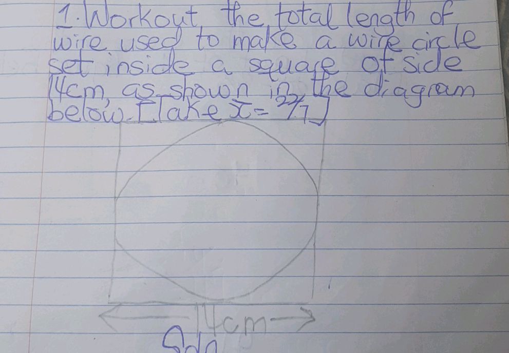 1. Workout the total length of wire used to | StudyX