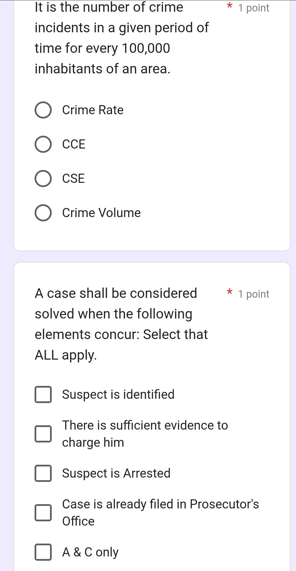 It is the number of crime incidents in a