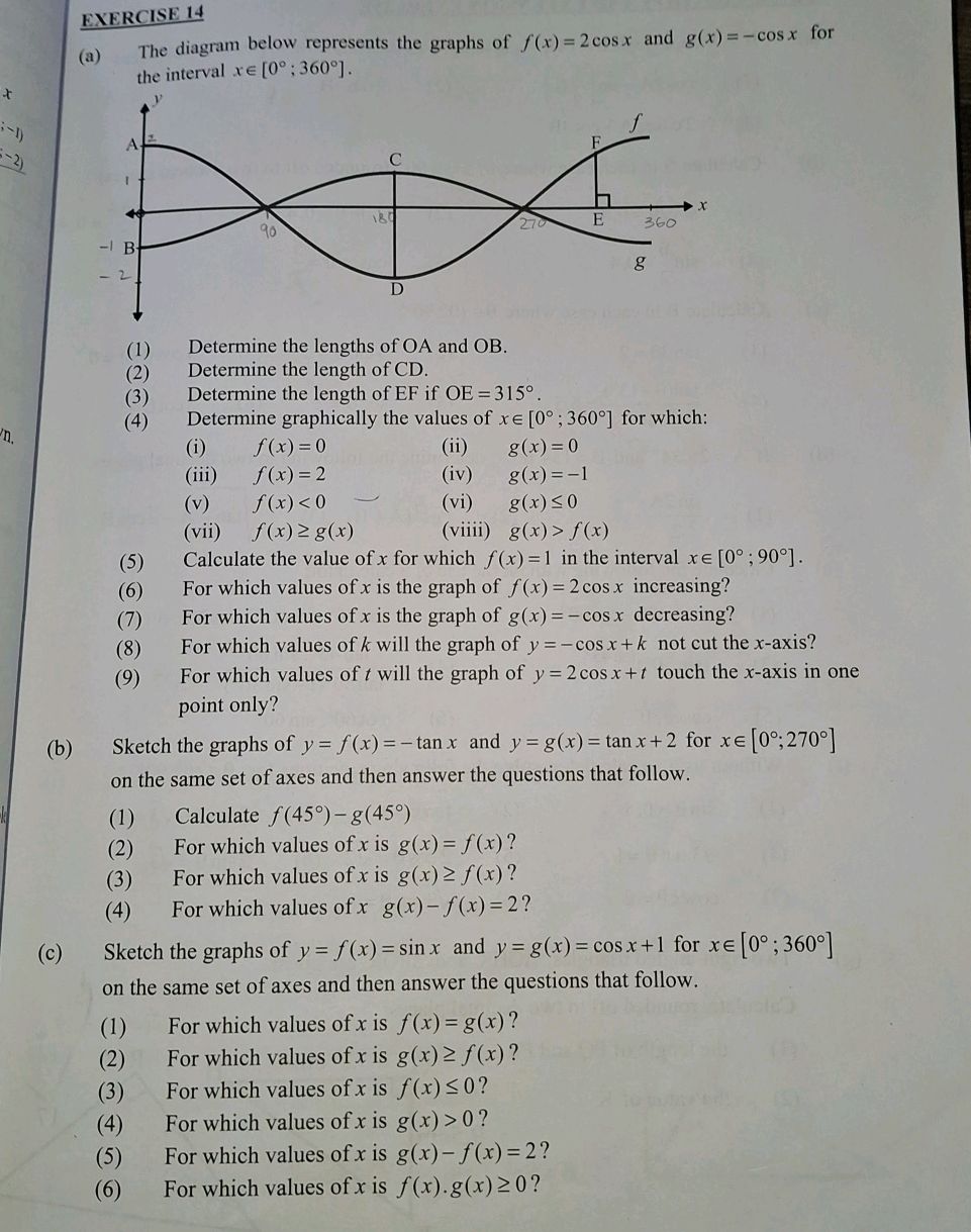 EXERCISE 14 (a) The diagram below represents | StudyX