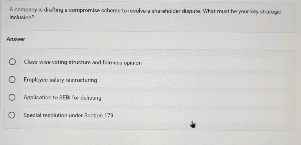 A company is drafting a compromise scheme to