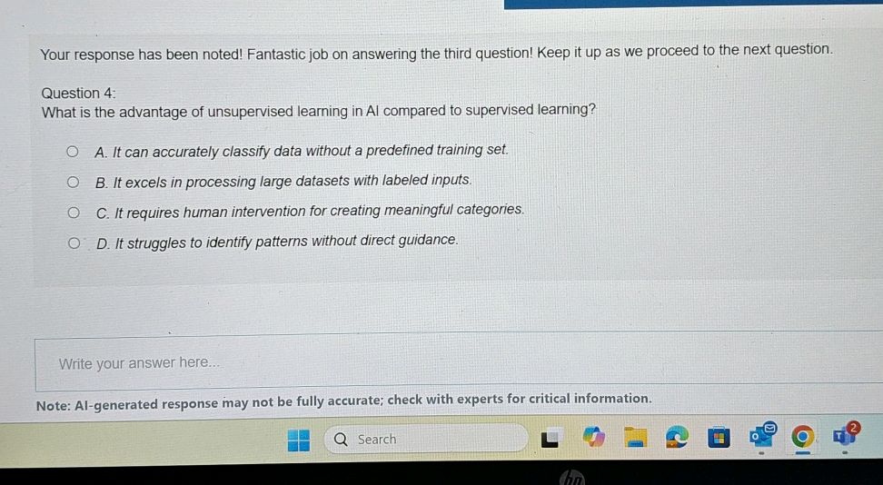 Question 4: What is the advantage of | StudyX