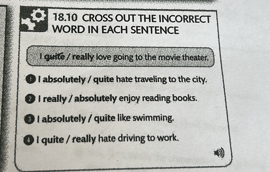 18.10 CROSS OUT THE INCORRECT WORD IN EACH | StudyX