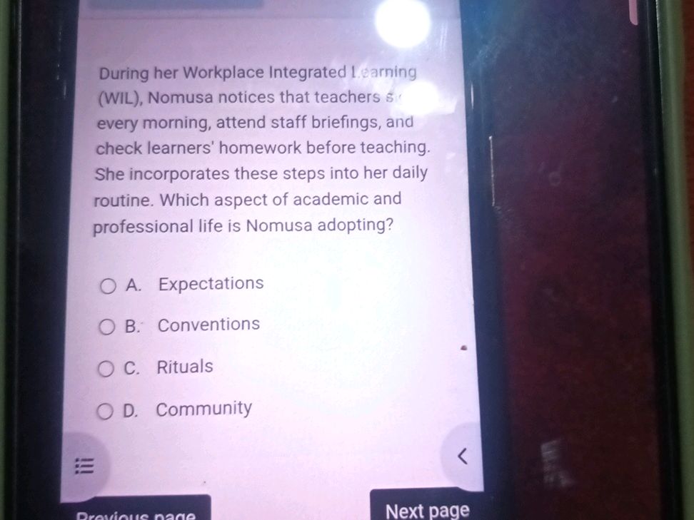 During her Workplace Integrated Learning | StudyX