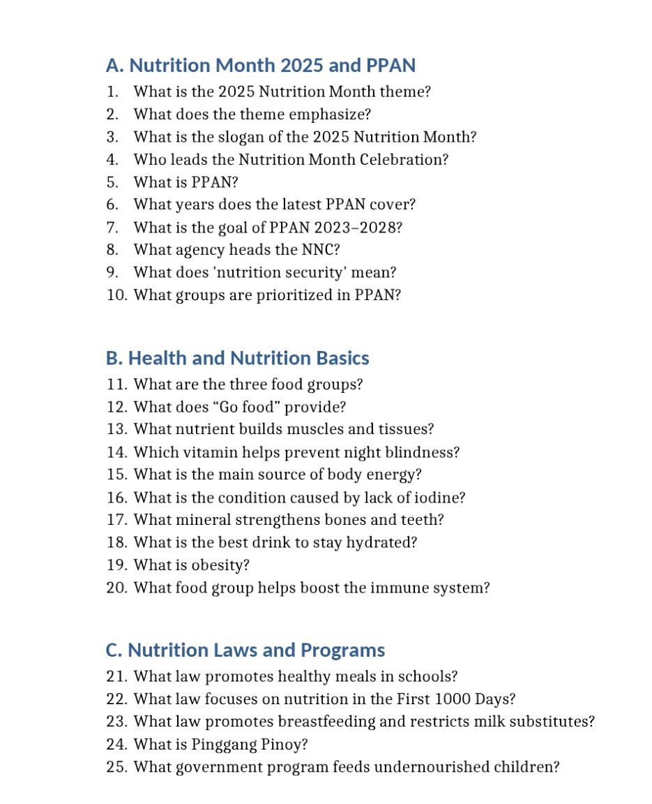 A. Nutrition Month 2025 and PPAN 1. What is