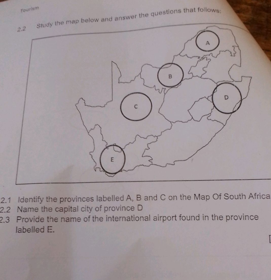 Study the map below and answer the questions | StudyX