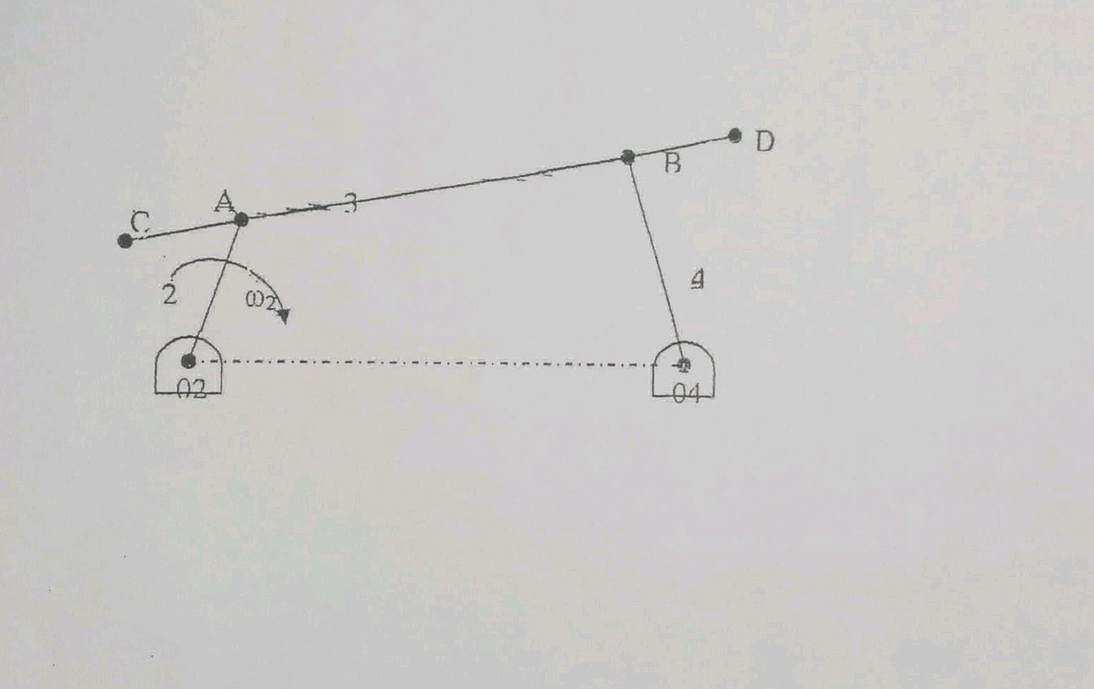 The image depicts a four-bar linkage | StudyX