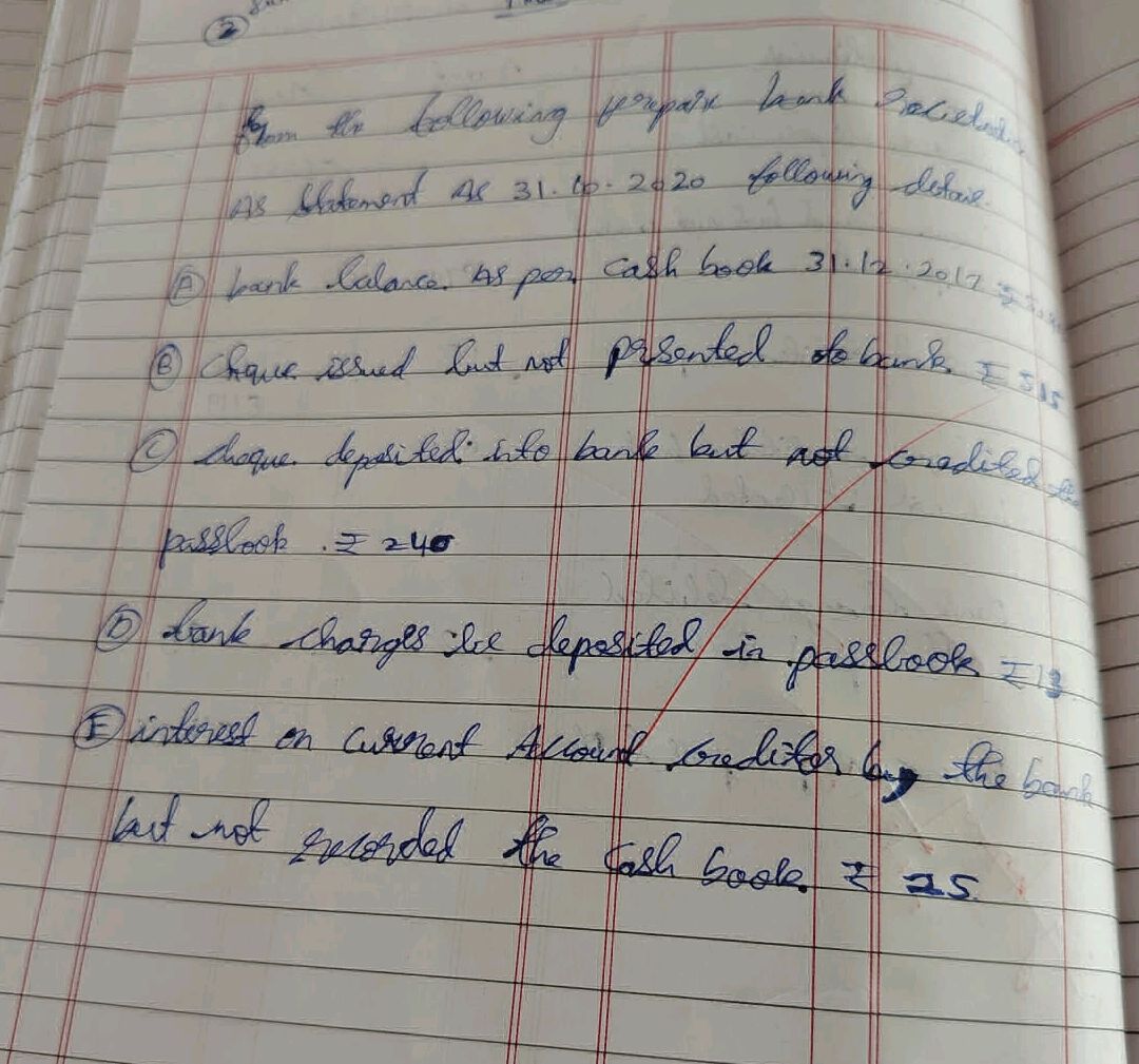 From the following, prepare bank | StudyX