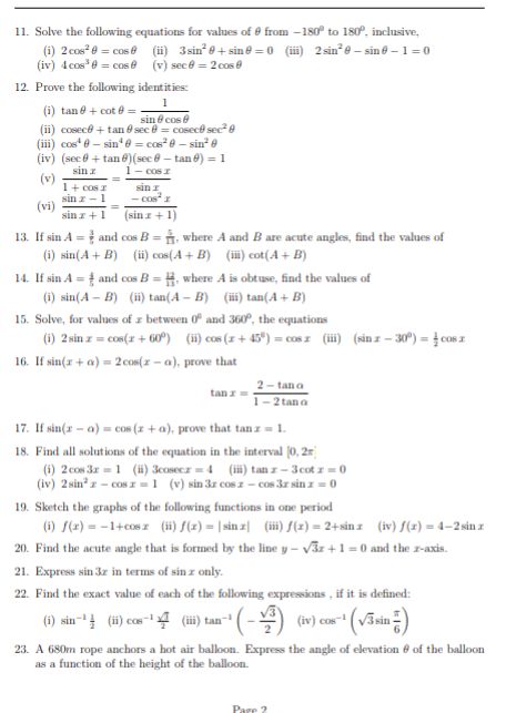 11. Solve the following equations for values | StudyX