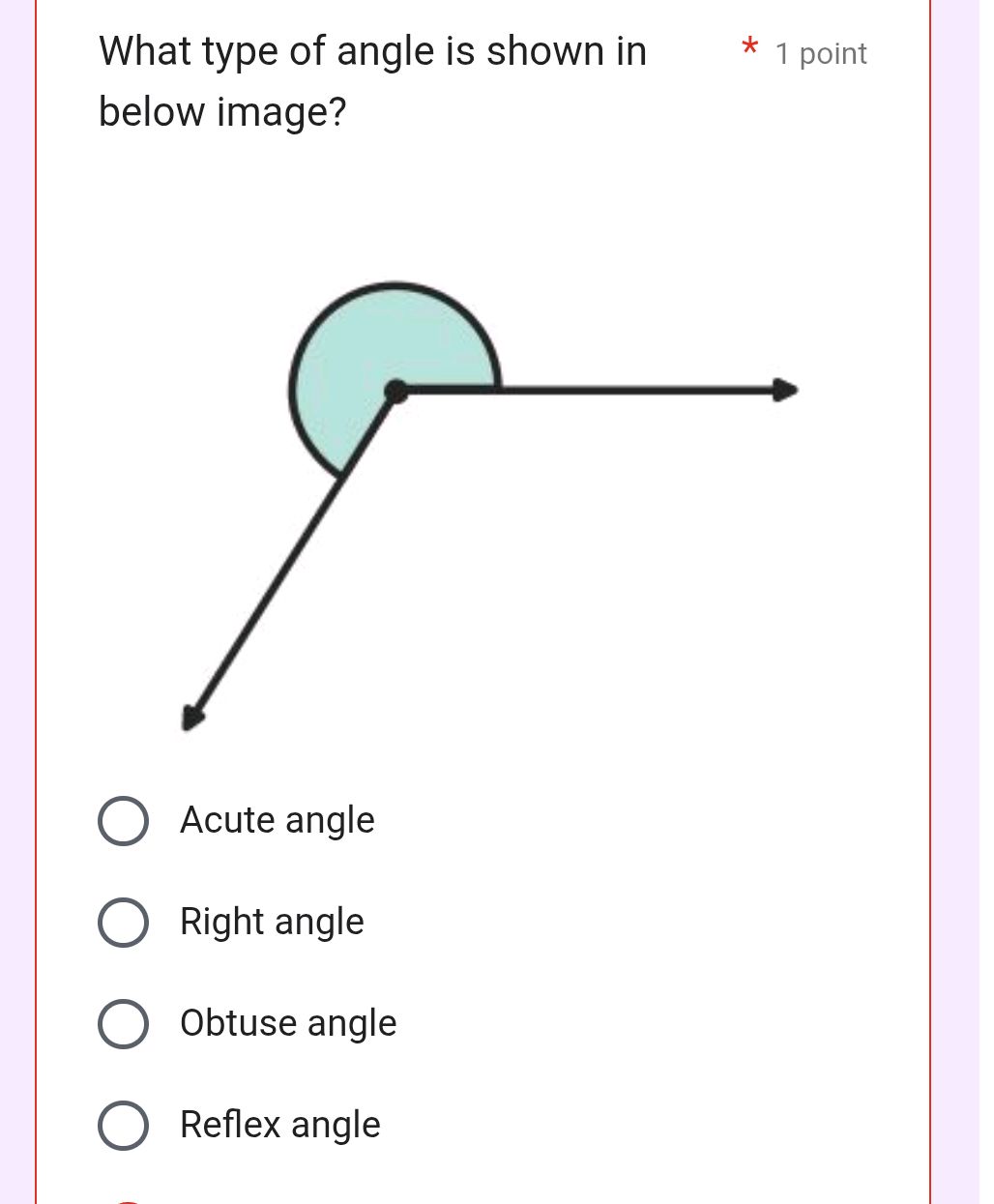 What type of angle is shown in below image?