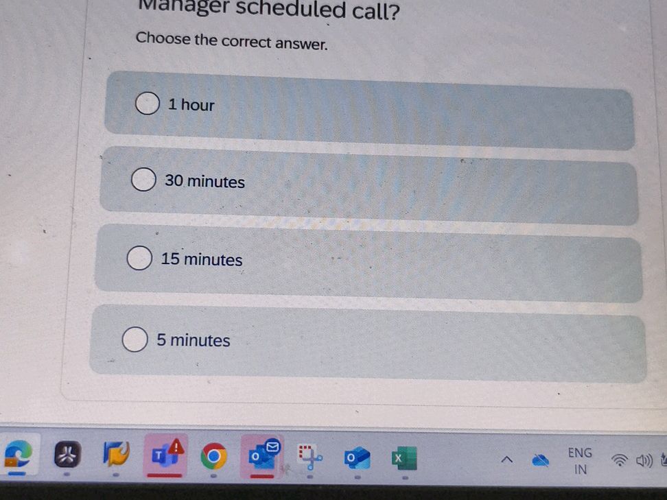 Manager scheduled call? Choose the correct | StudyX
