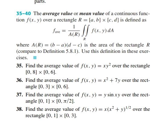 35-40 The average value or mean value of a | StudyX