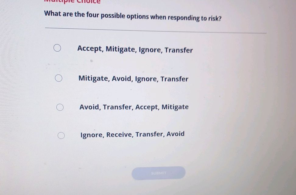 What are the four possible options when | StudyX
