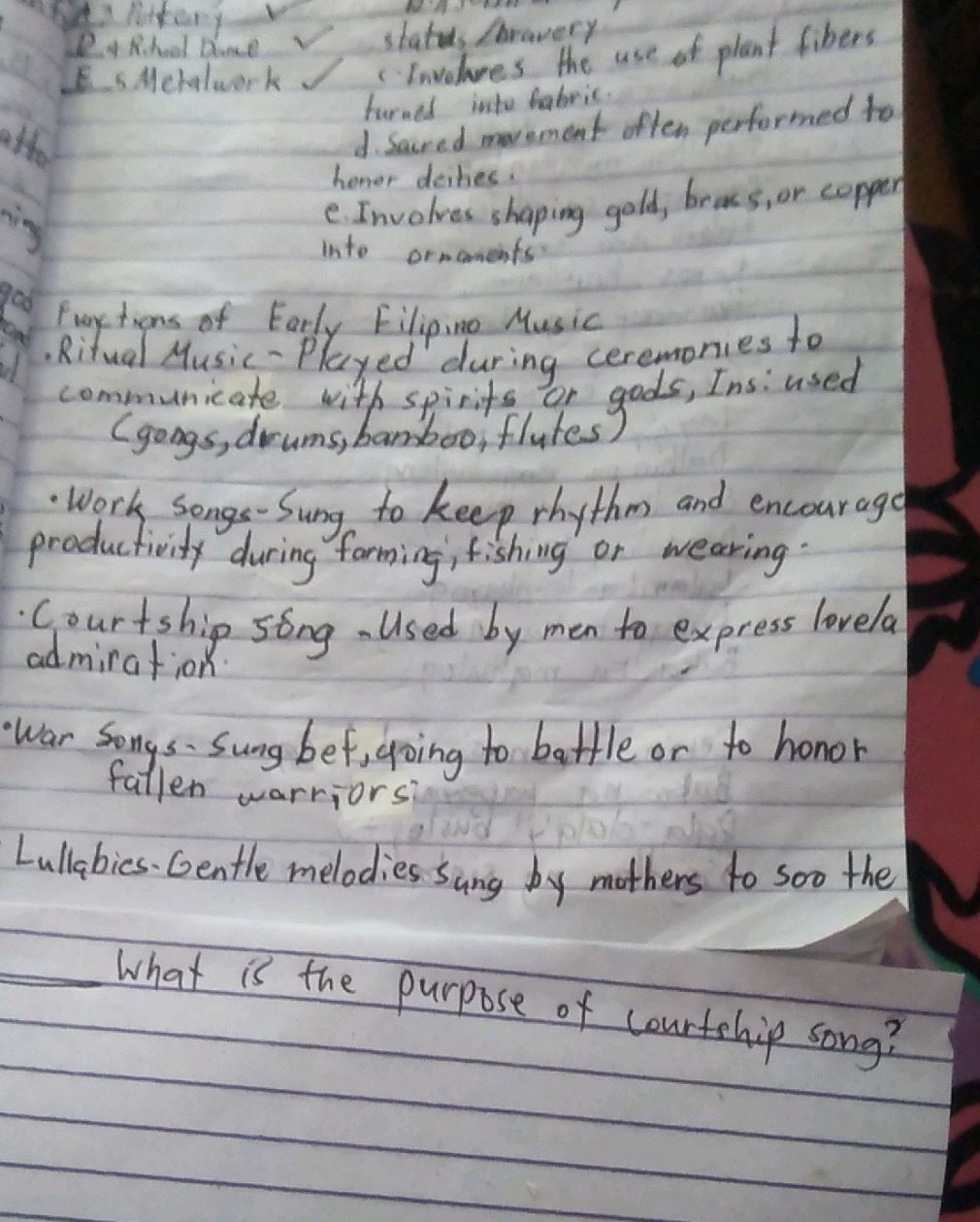 Purpose of Courtship Song