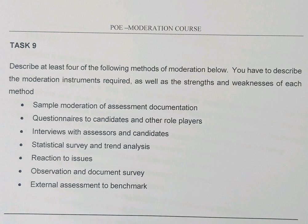 Describe at least four of the following | StudyX