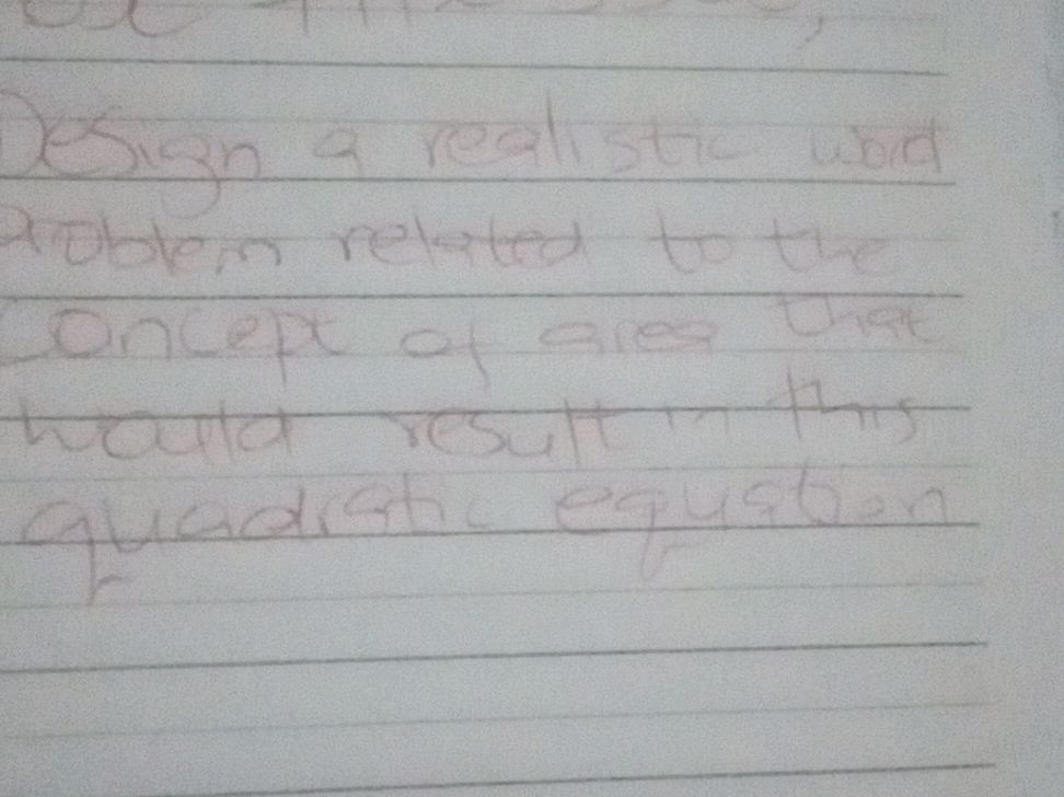 Design a realistic word problem related to
