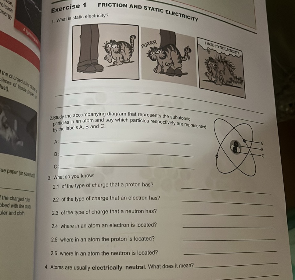 1. What is static electricity? 2. Study the | StudyX