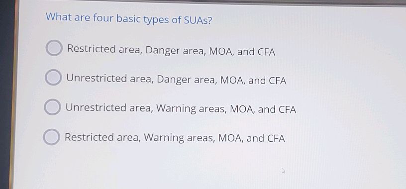 What are four basic types of SUAs? | StudyX