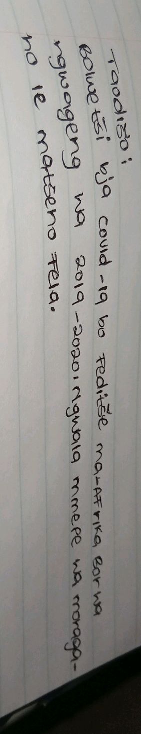 Taodião: Boluptisi bja could-19 bo Feditse | StudyX