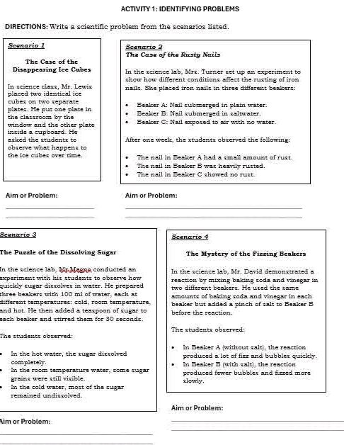 DIRECTIONS: Write a scientific problem from | StudyX