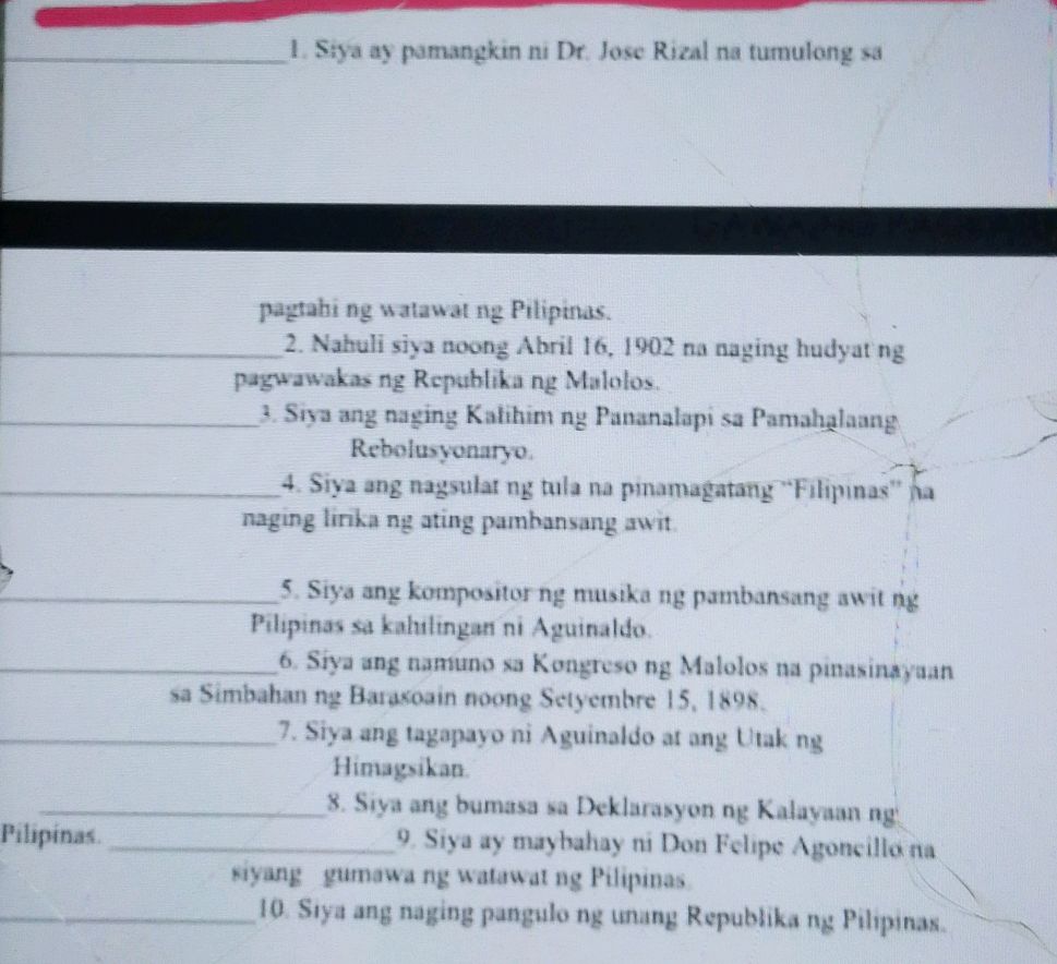 1. Siya ay pamangkin ni Dr. Jose Rizal na | StudyX