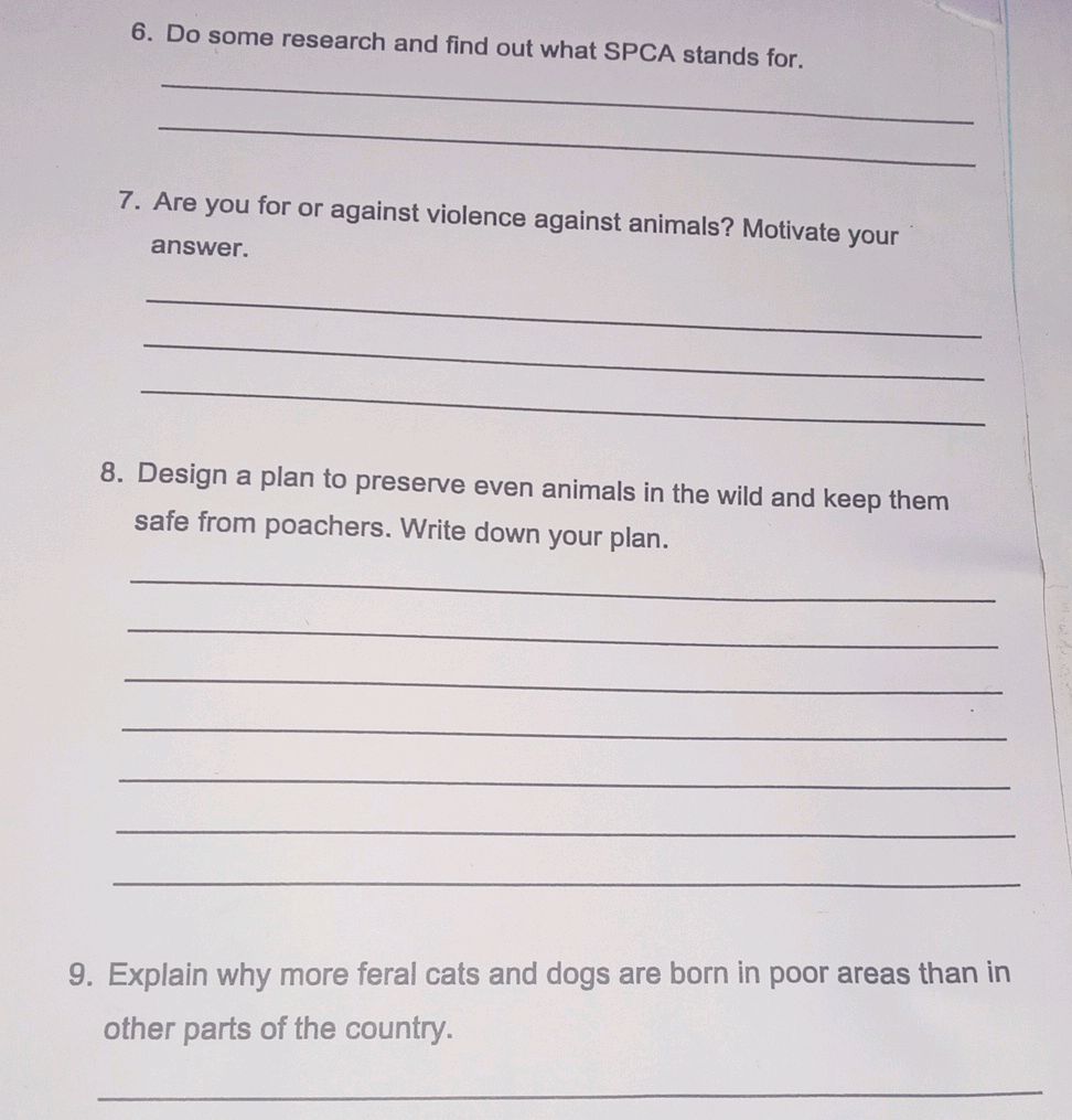 Do some research and find out what SPCA