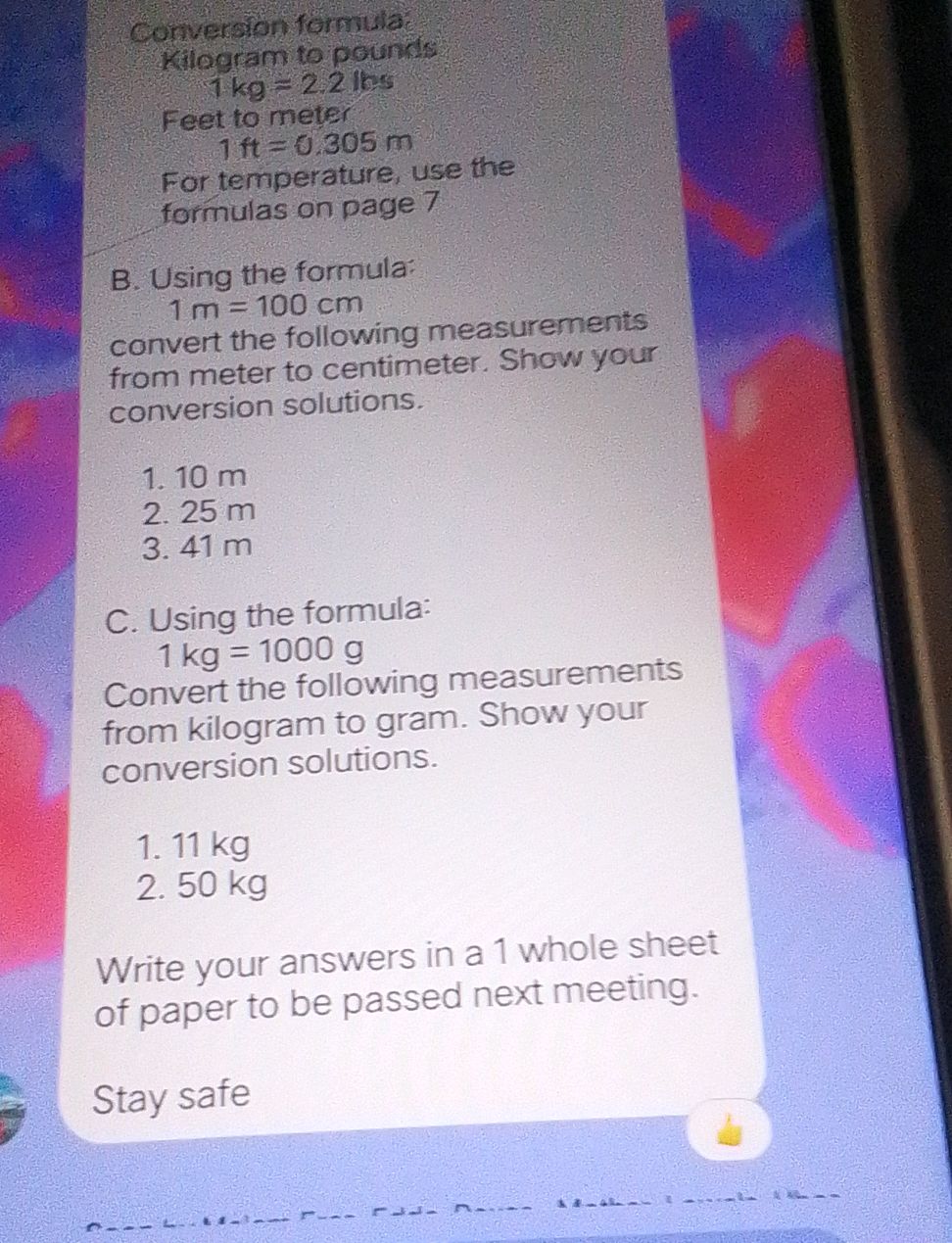 Conversion formula: Kilogram to pounds 1 kg | StudyX