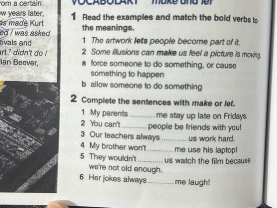 1 Read the examples and match the bold verbs