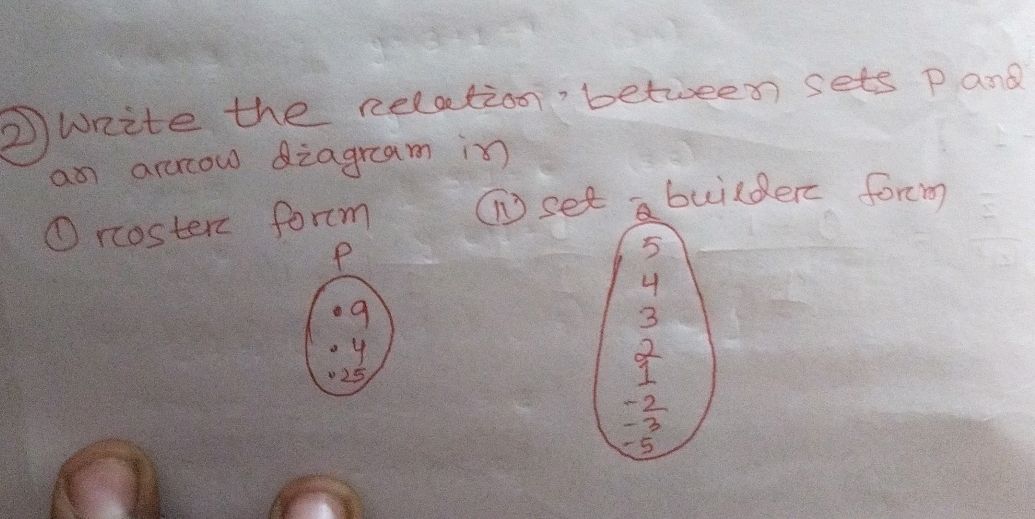 Write the relation between sets P and an | StudyX