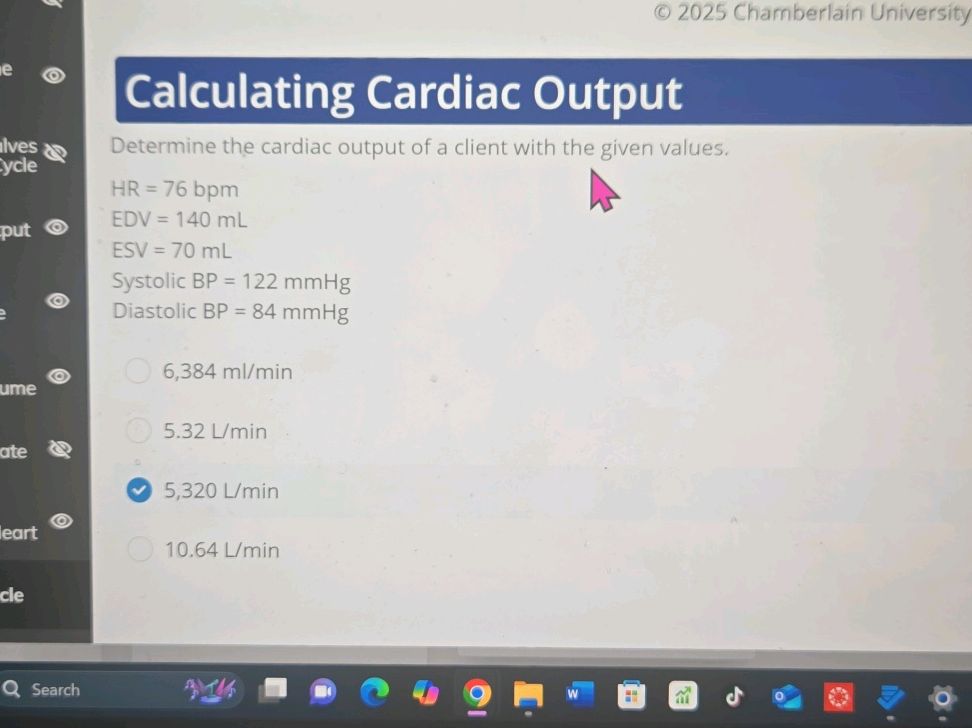 Determine the cardiac output of a client