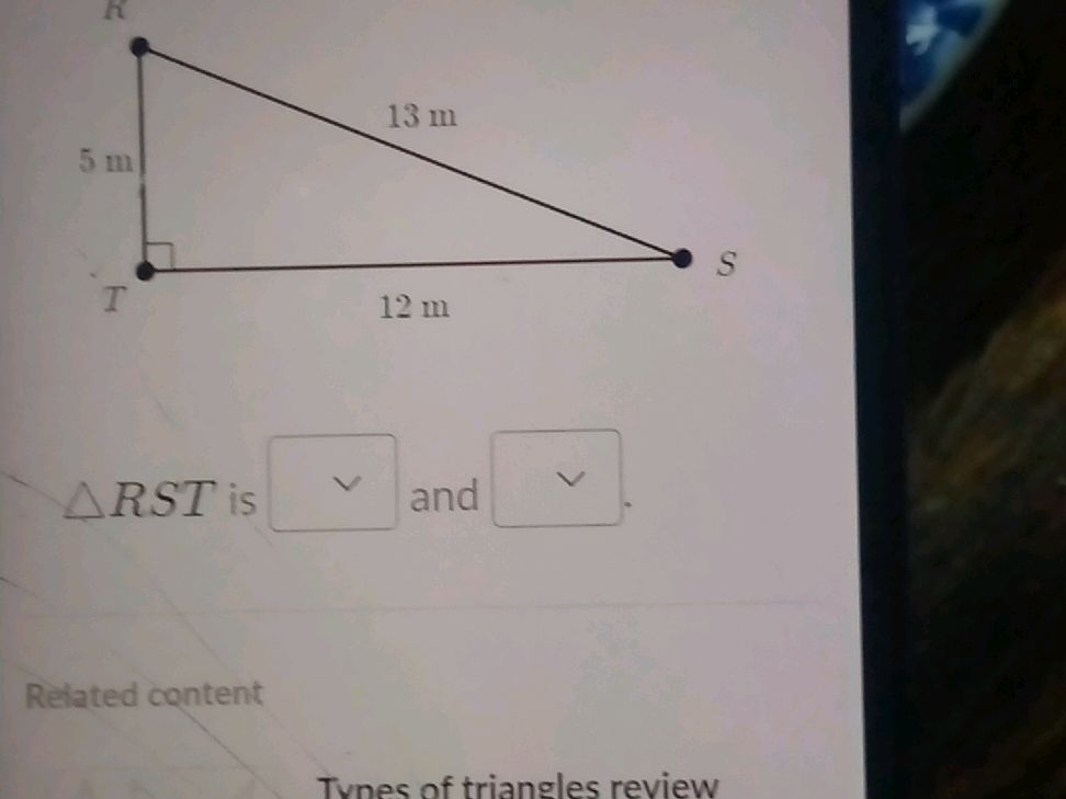 Classifying Triangle RST | StudyX