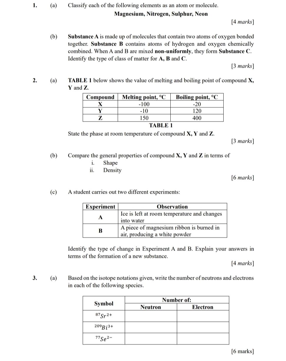 1. (a) Classify each of the following | StudyX