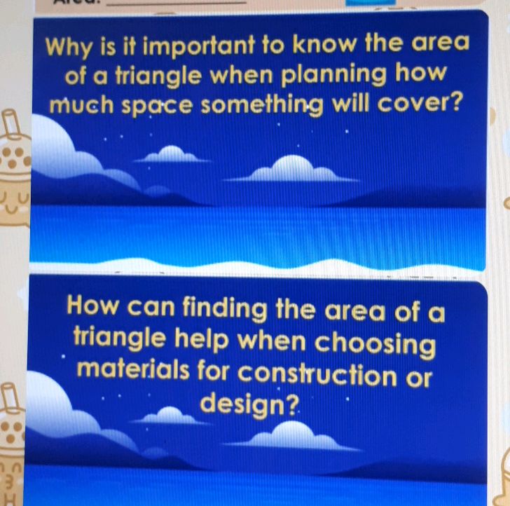 Why is it important to know the area of a | StudyX