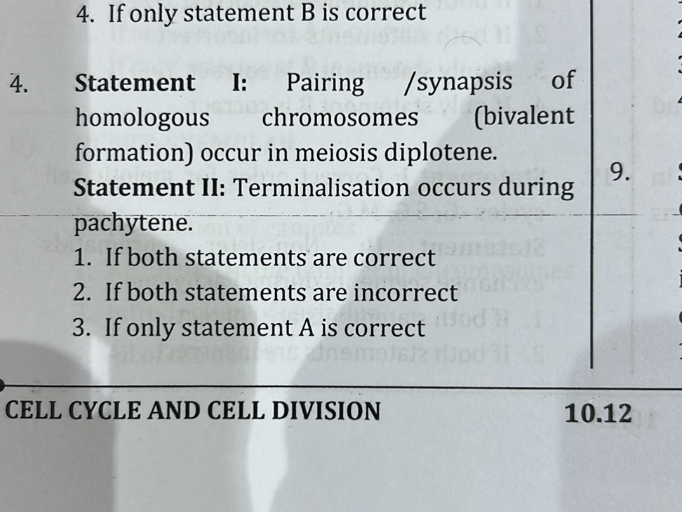 4. If only statement B is correct 4. | StudyX