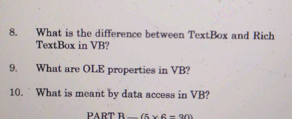 8. What is the difference between TextBox | StudyX