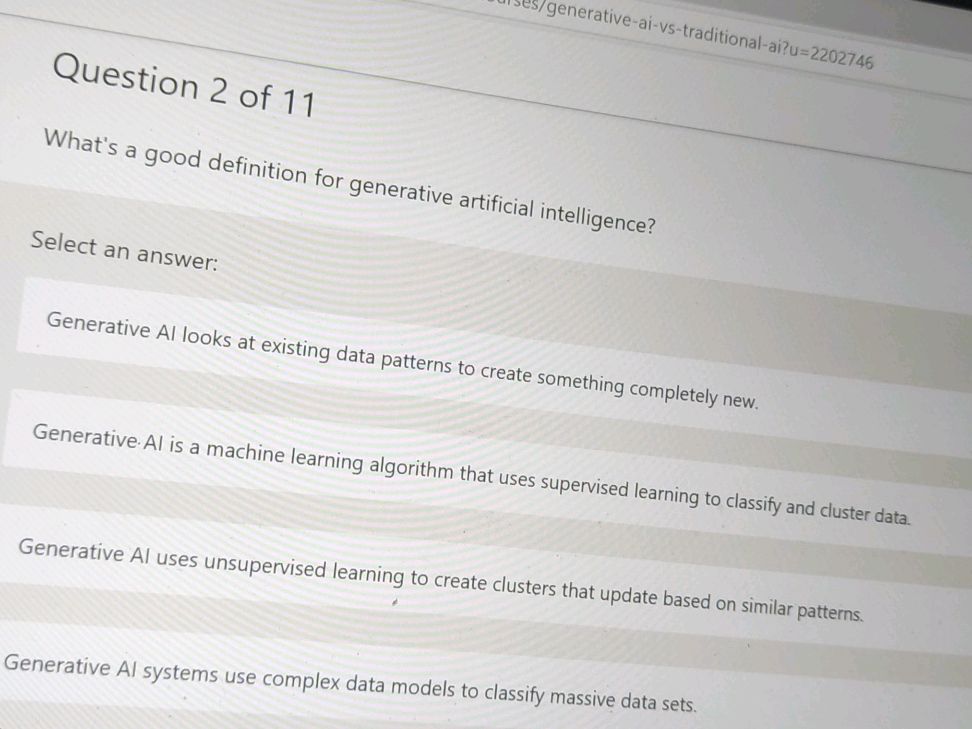 Question 2 of 11 What's a good definition | StudyX