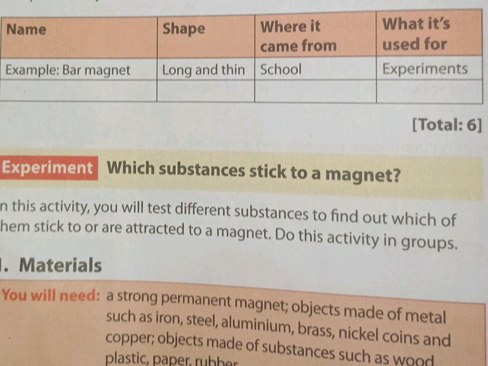 Which substances stick to a magnet? In this