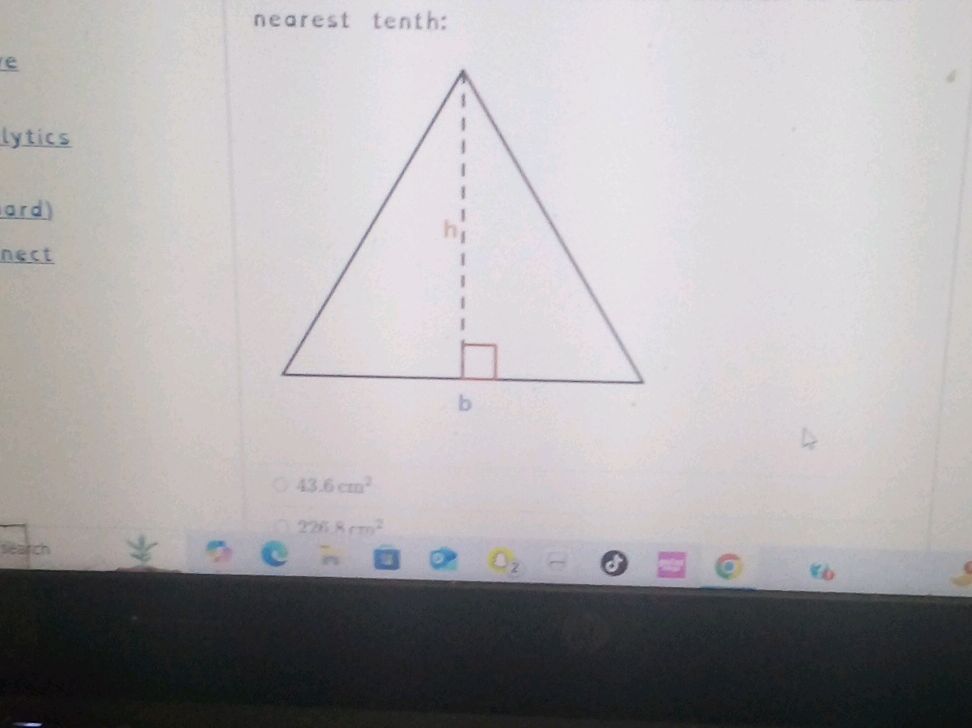 Area of Triangle Calculation | StudyX