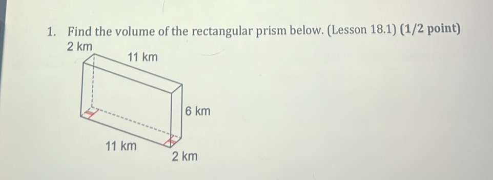 1. Find the volume of the rectangular prism | StudyX