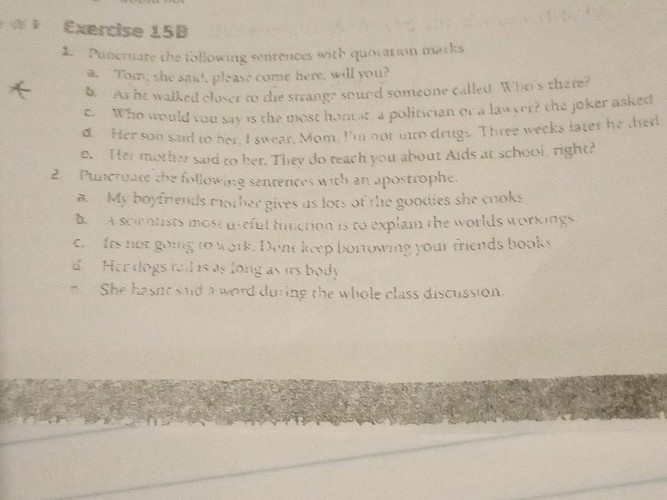 1. Punctuate the following sentences with | StudyX