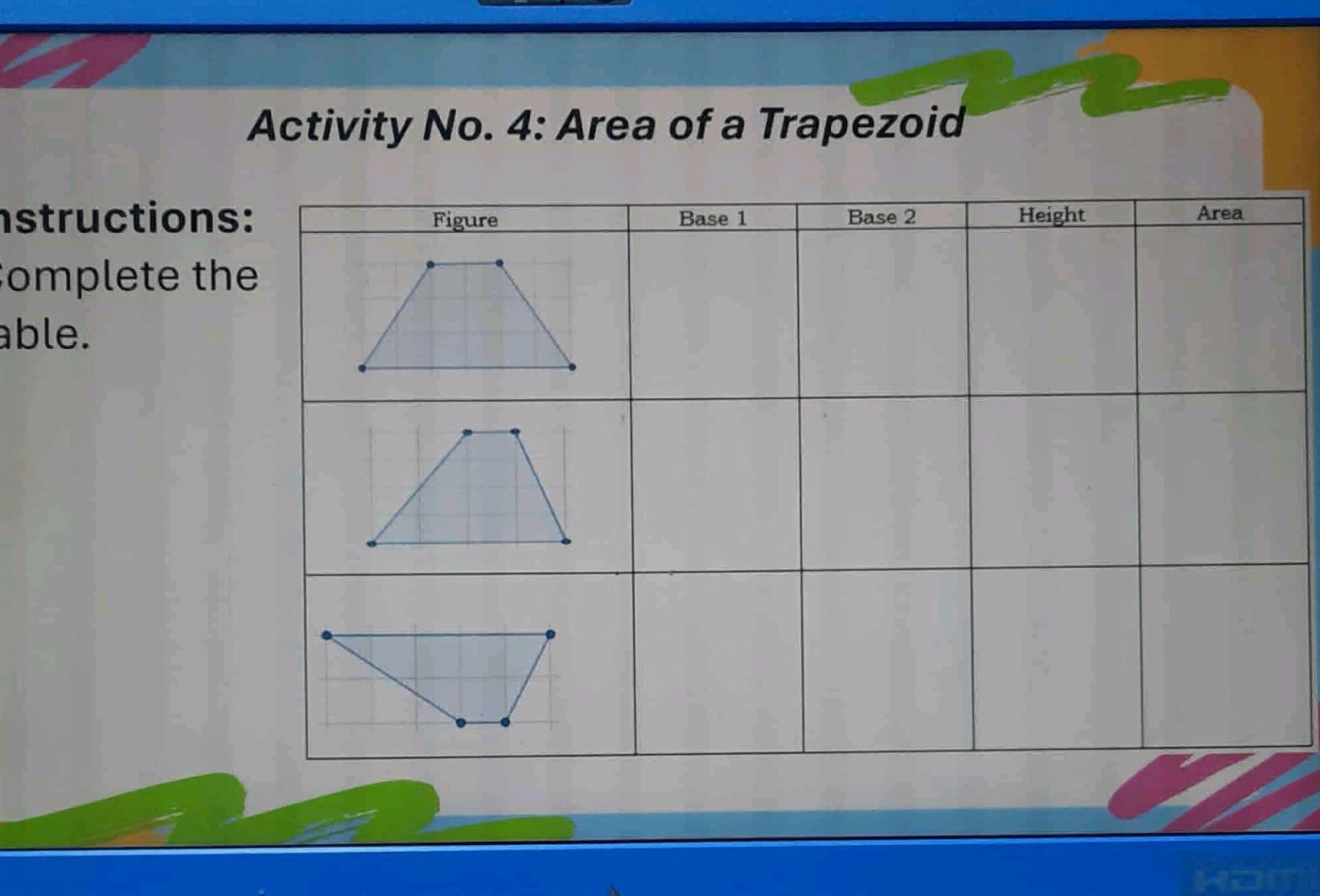 Activity No. 4: Area of a Trapezoid | StudyX