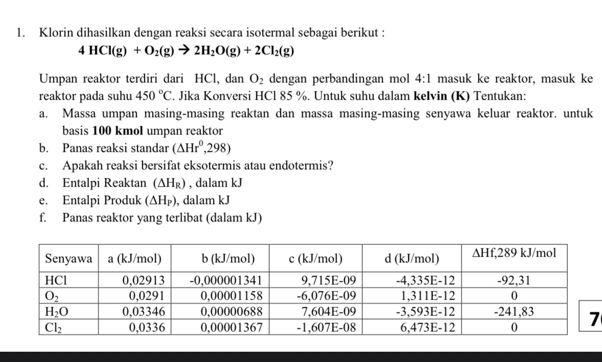 1. Klorin dihasilkan dengan reaksi secara | StudyX