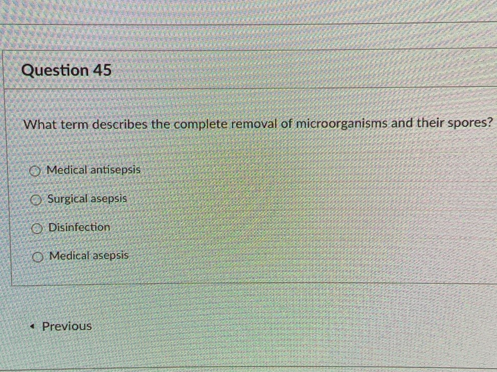 What term describes the complete removal of | StudyX