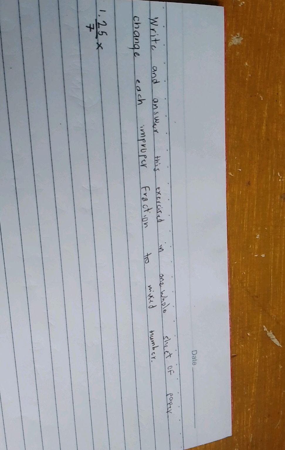 Write and answer this exercised in one whole | StudyX