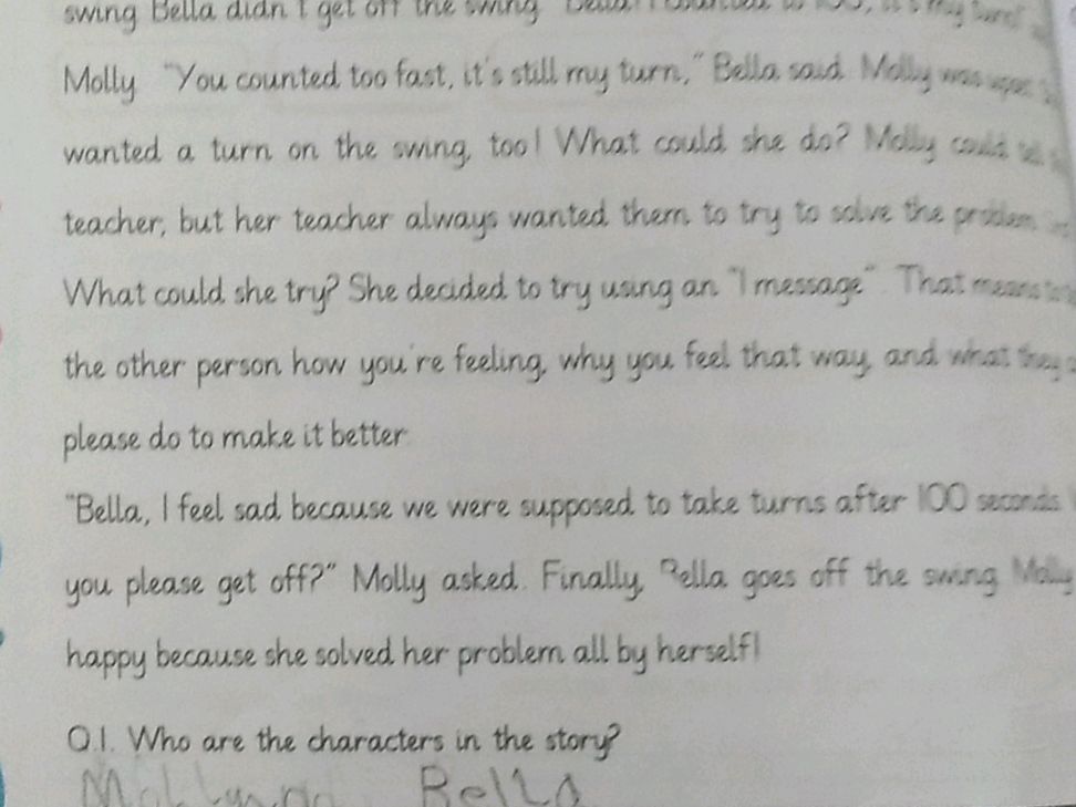 Q.1. Who are the characters in the story? | StudyX