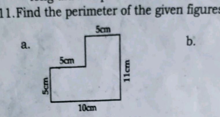 Find the perimeter of the given figures a.