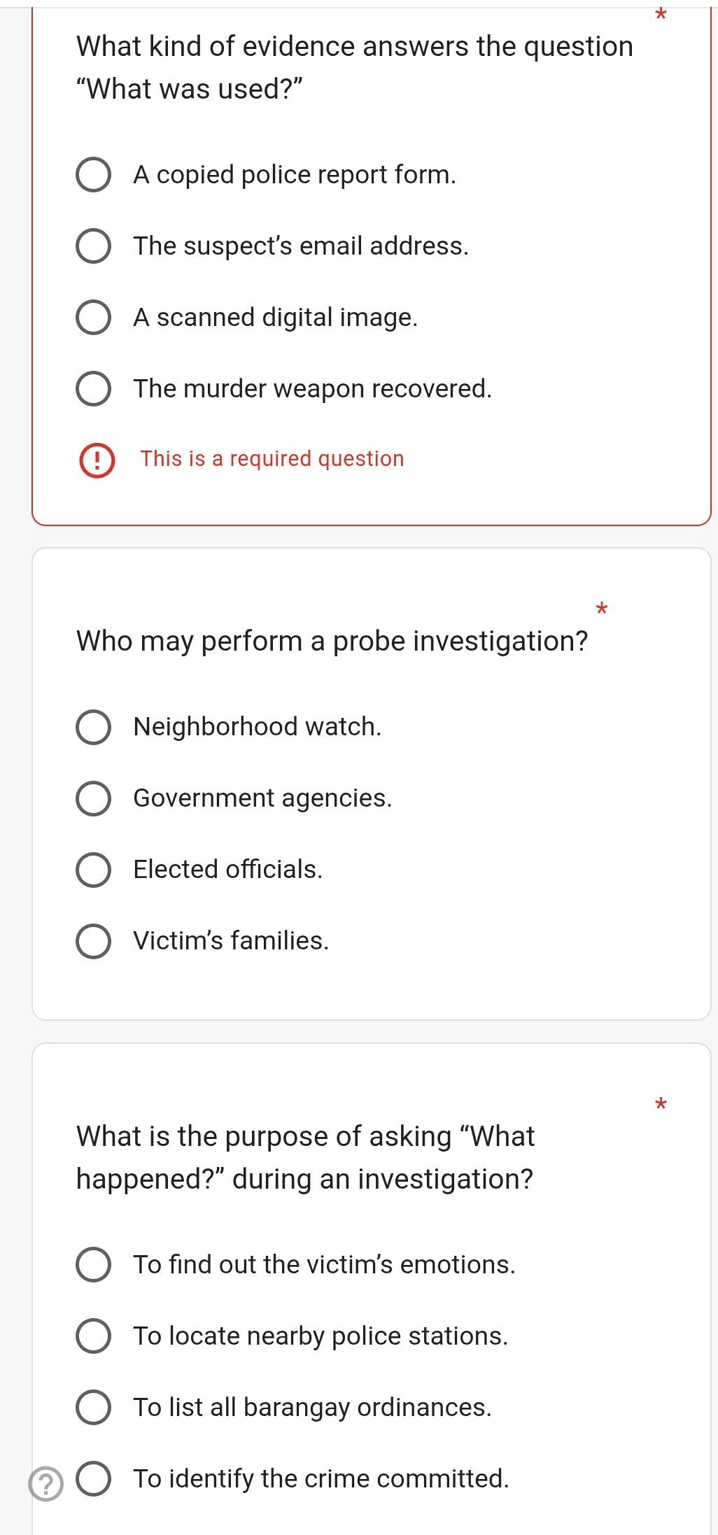 What kind of evidence answers the question | StudyX